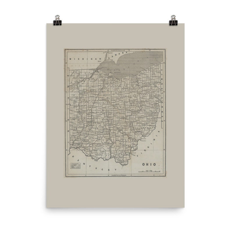 Map of Ohio Map From 1842 Vintage Map of Ohio State Maps - Etsy