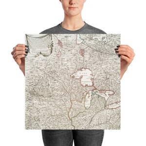 Great Lakes Map, Vintage US Maps, Old Maps, Vintage Map Art, North ...