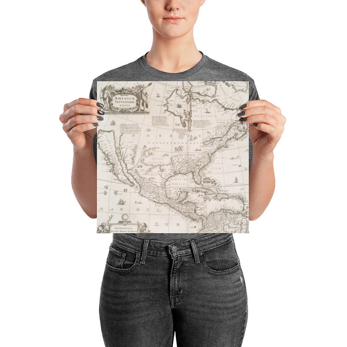 Map of America Map From 1639 Vintage Map of America - Etsy