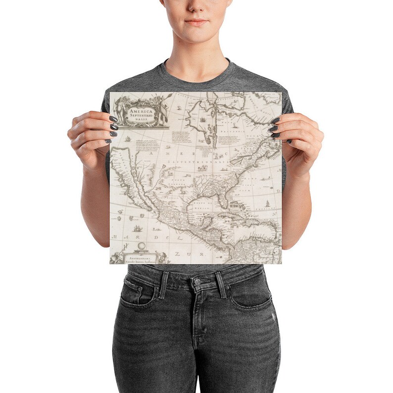 Map of America, Map From 1639, Vintage Map of America, American Map ...