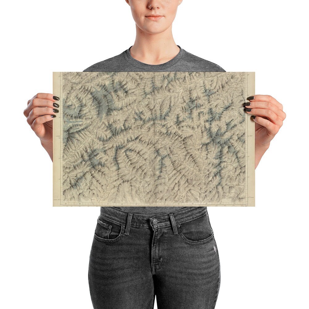 Swiss Alps Map Mountain Range Map Alps Mountain Range Map - Etsy