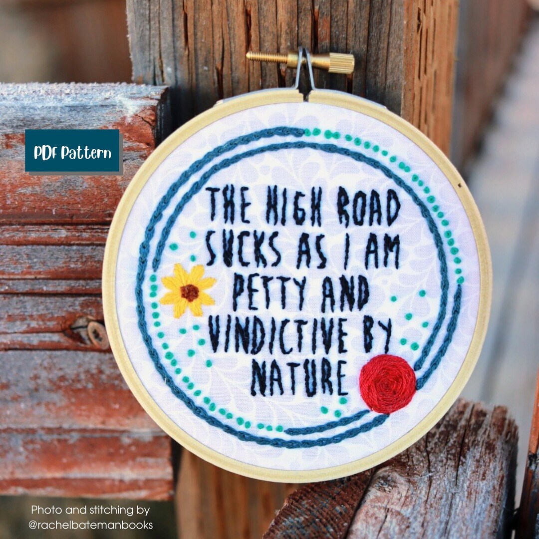 Snarky Embroidery Pattern, Intermediate Embroidery Pattern - PDF ...