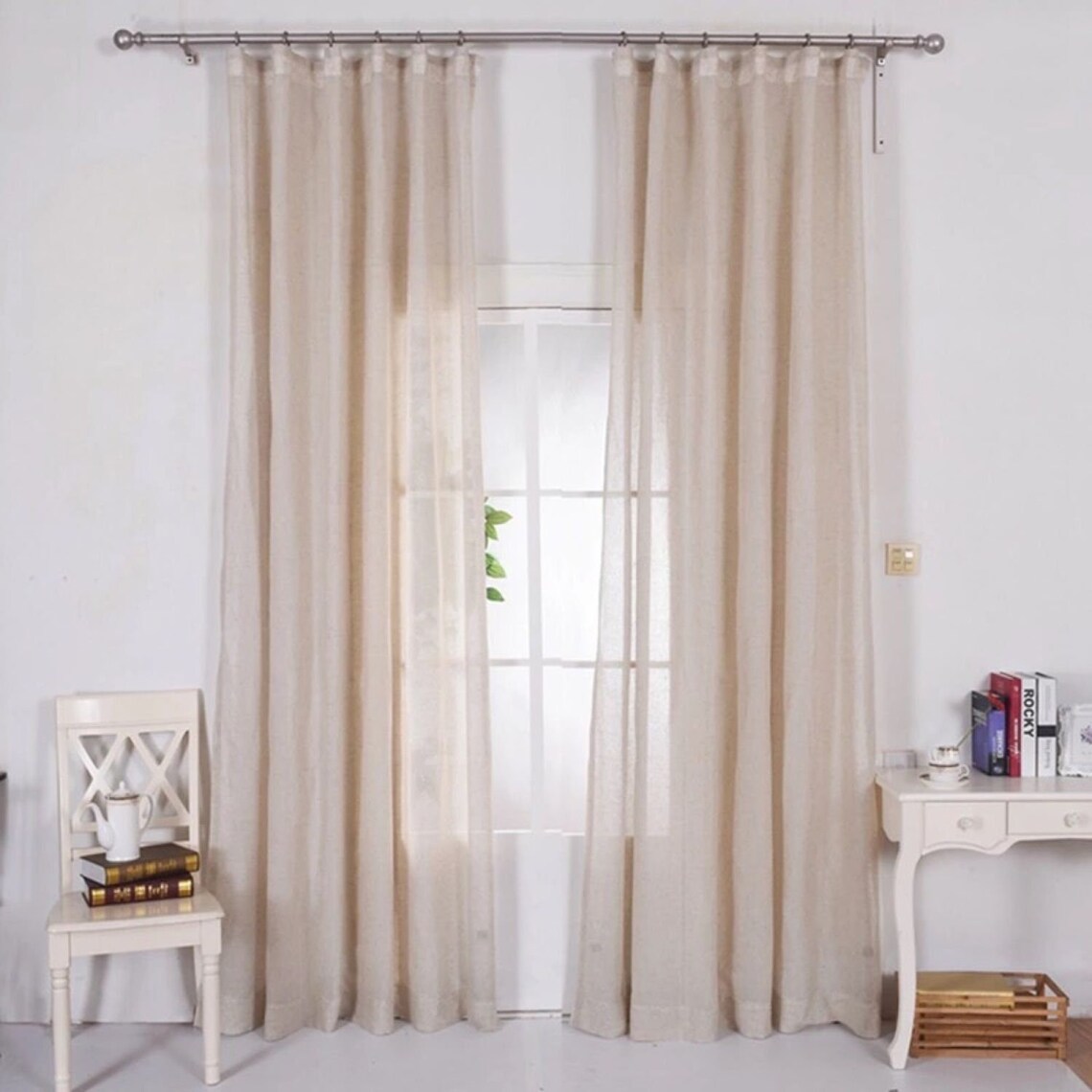 Linen Curtain Panels Long Linen Curtains Linen Curtains for - Etsy