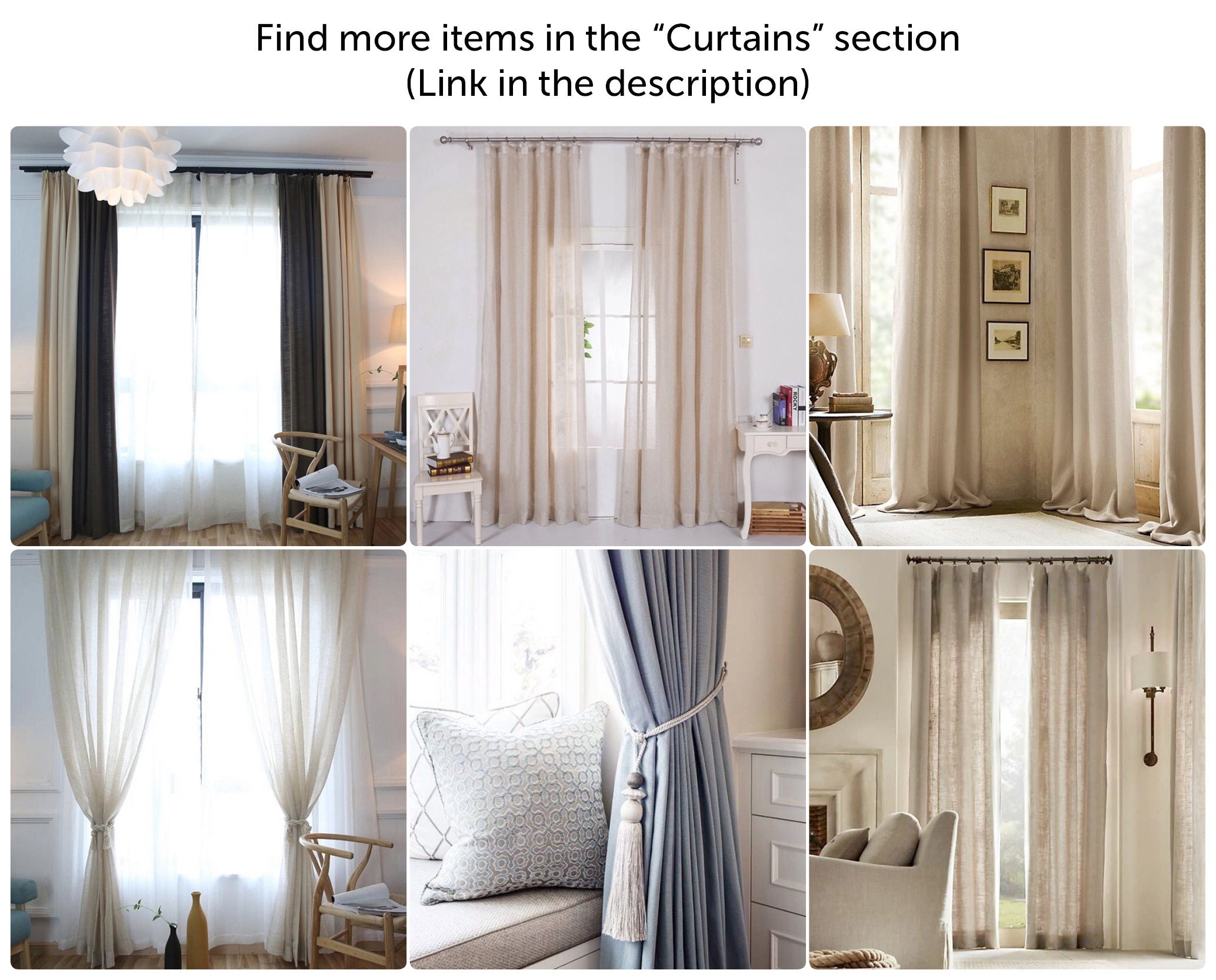 Curtain Panelslined Curtain Panelslinen Curtainslinen - Etsy