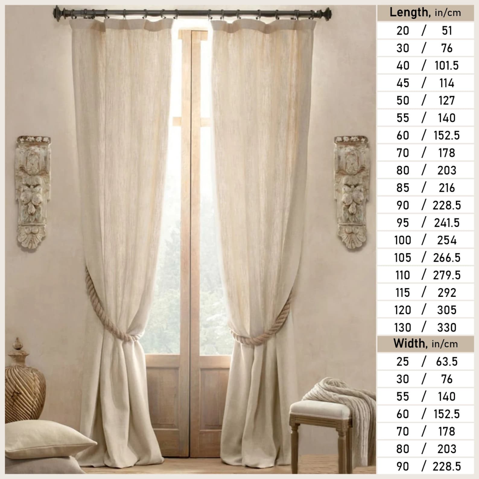 Linen Curtain Panels Long Linen Curtains Linen Curtains for - Etsy