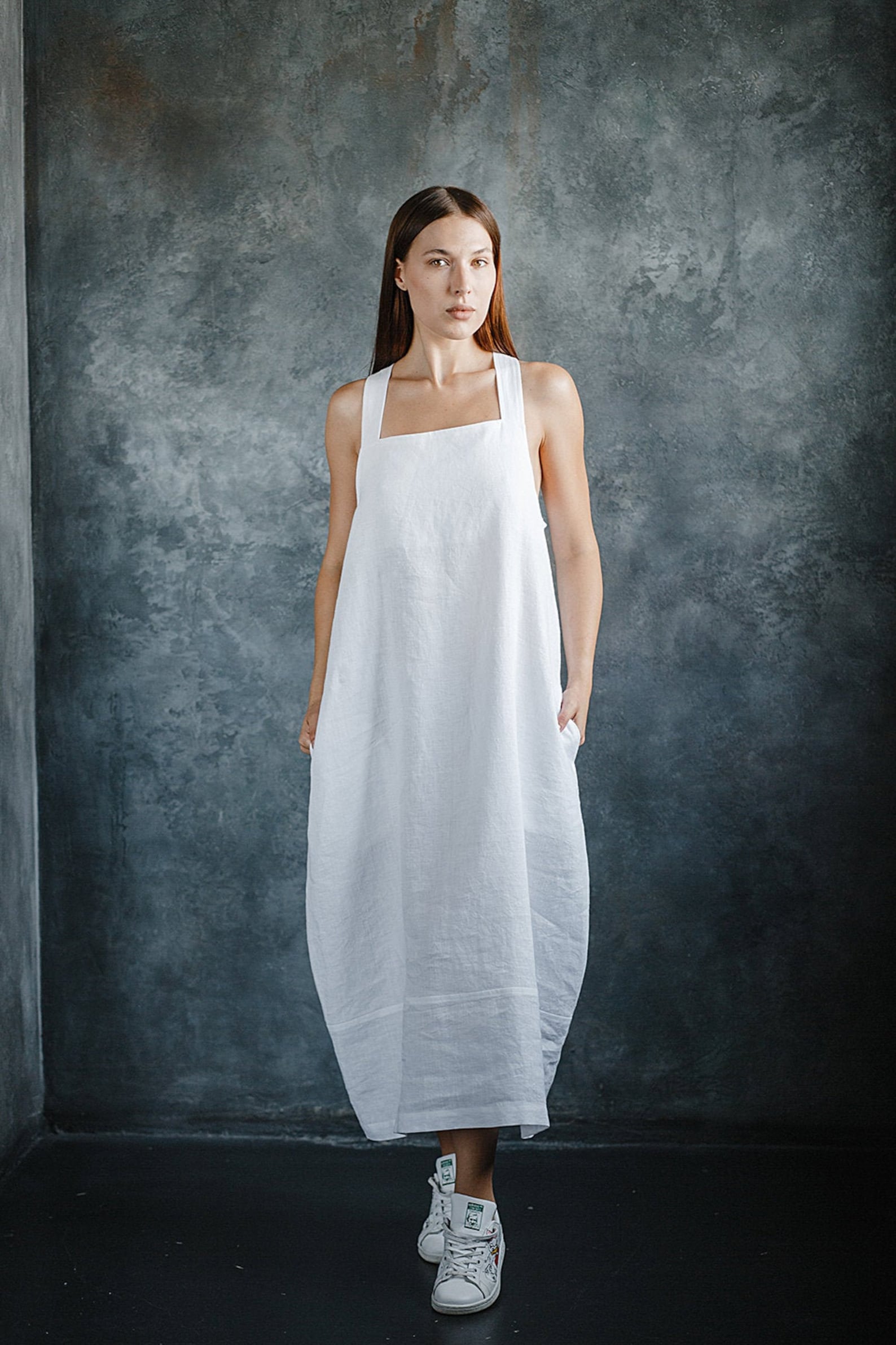 Organic Linen Dresslinen Dress Pocketslinen Dresslinen | Etsy