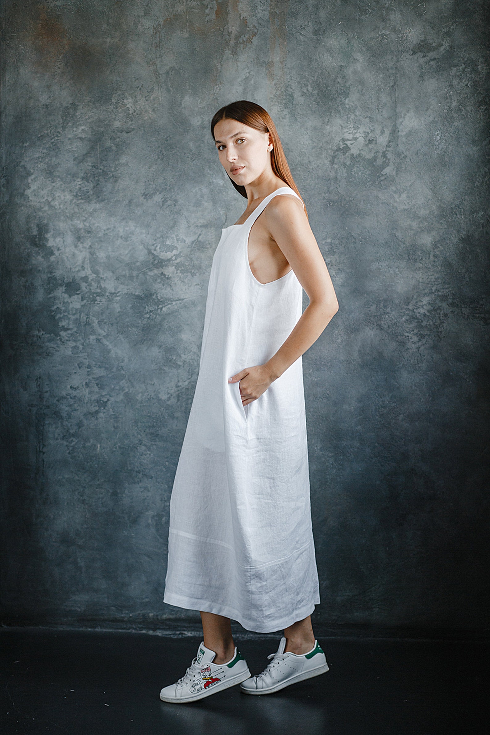 Organic Linen Dresslinen Dress Pocketslinen Dresslinen | Etsy