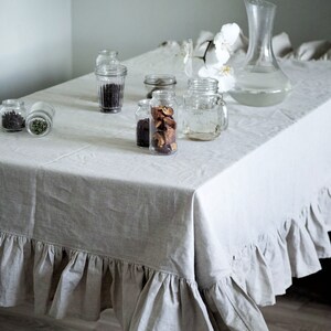 Ruffled Tablecloth,round Tablecloth, Linen Tablecloth, Small Tablecloth ...