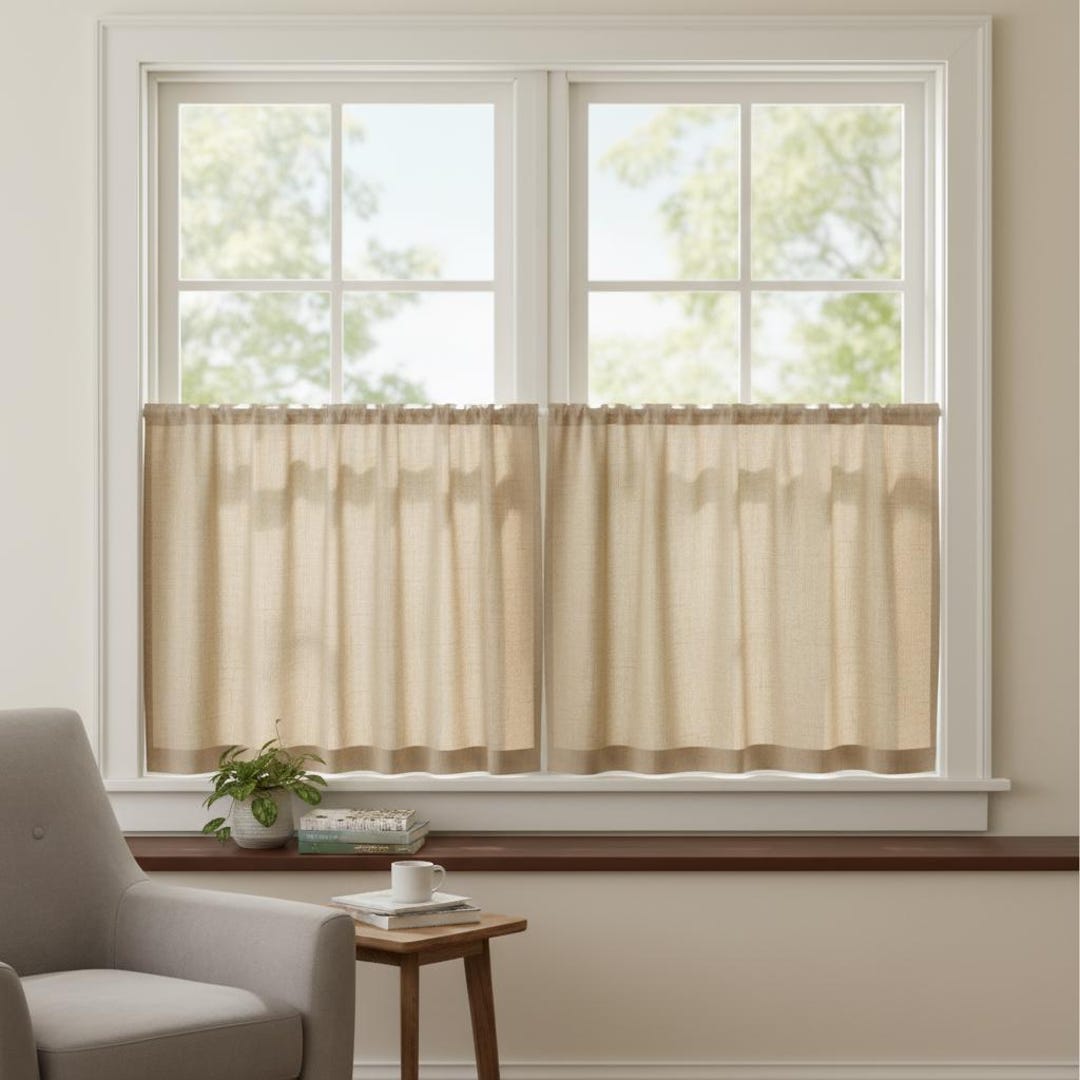 Custom Cafe Curtains, Linen Cafe Curtain,sheer Linen Cafe Curtains ...