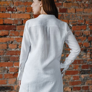 Long Linen Shirt, Linen Shirt Button Up, Linen Tunic for Women Long ...