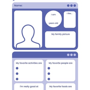 Facebook Fakebook Profile Writing Template. Educational | Etsy