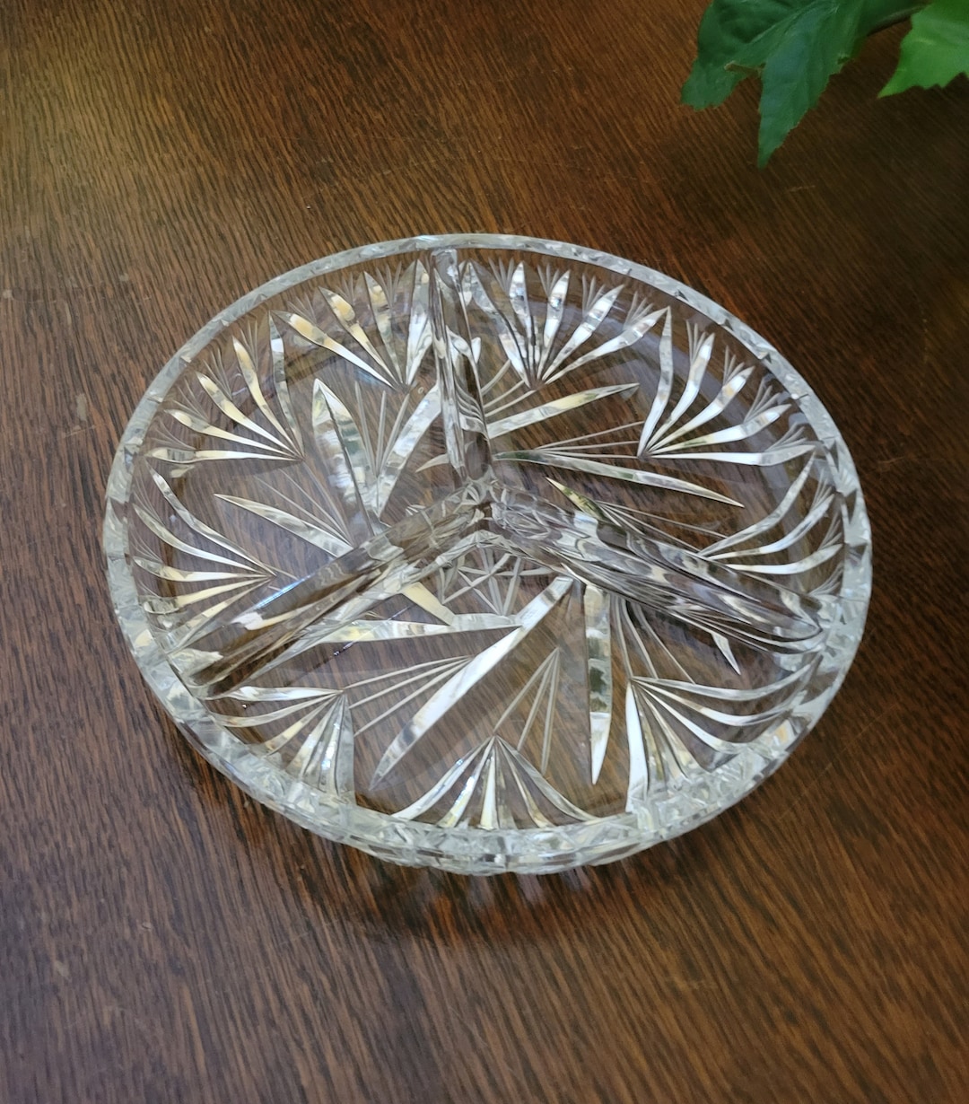 Vintage Crystal Nut/hors D'oeuvre Tray - Etsy