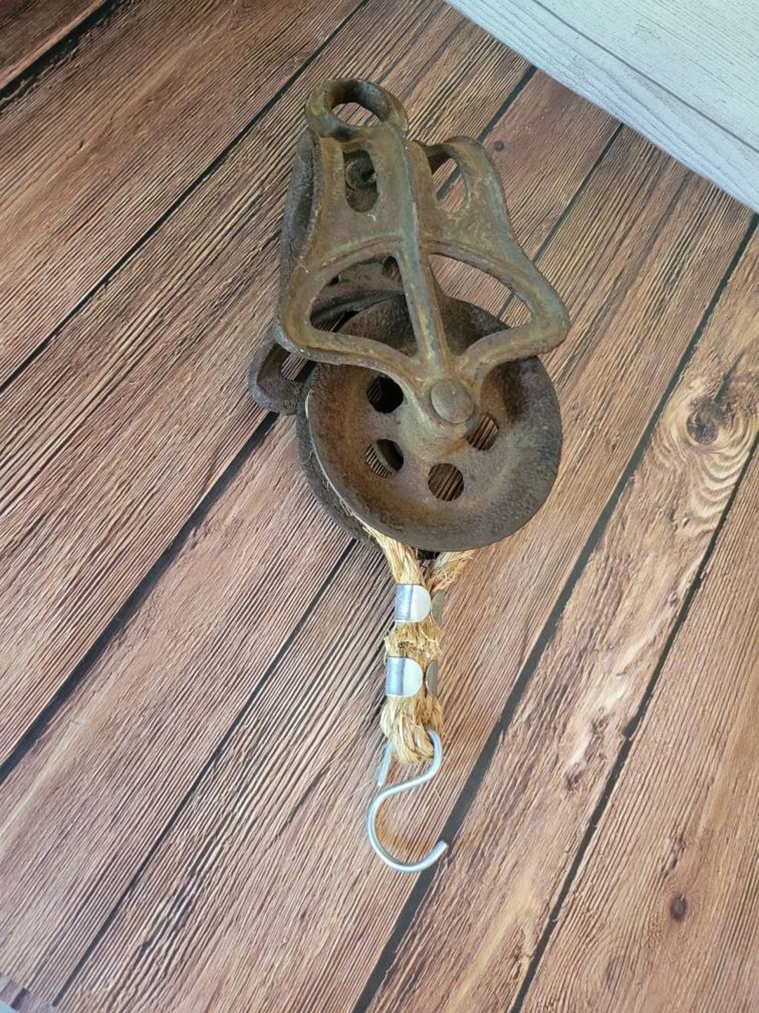 Vintage Well-worn Cast-iron Pulley. Nice for Hanging Plants - Etsy