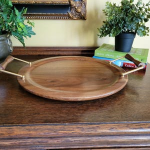 Vintage Solid Walnut Serving Tray With Handles. - Etsy