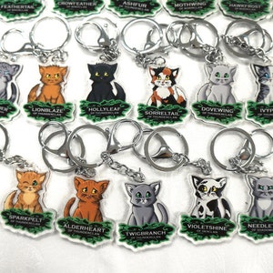 Warriors Cats Double Sided 2 Inch Acrylic Keychains or 65cm Necklace ...