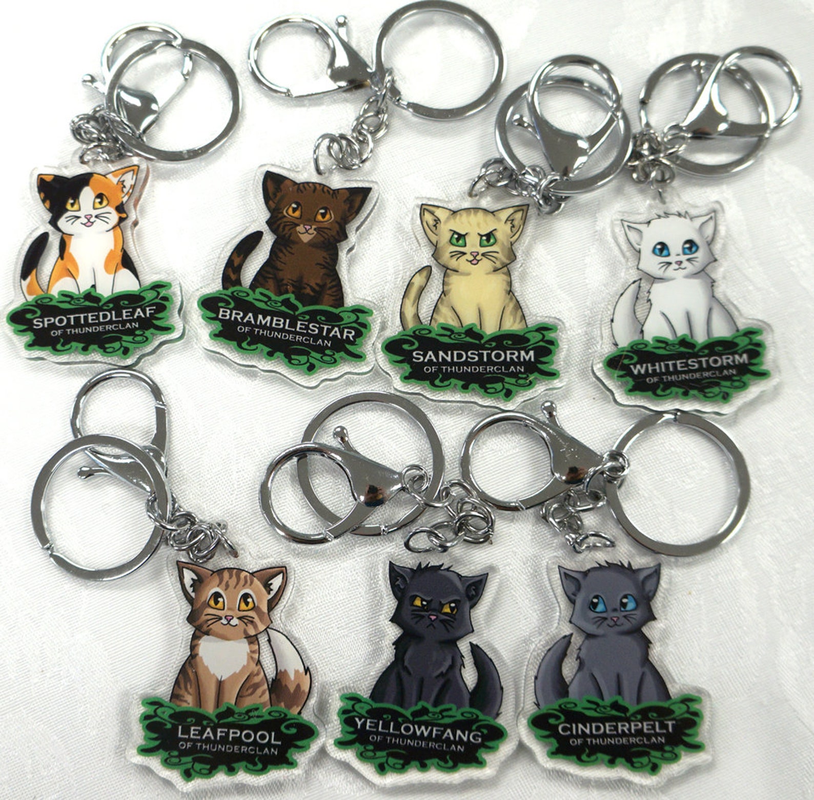 Warriors Cats Double Sided 2 Inch Acrylic Keychains or 65cm Necklace ...