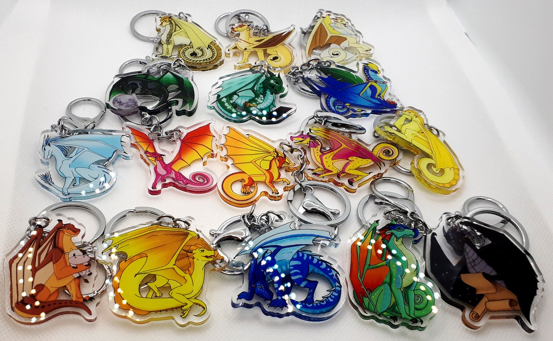 Wings of Fire Dragon 2 Inch Clear Double Sided Acrylic Keychain or ...