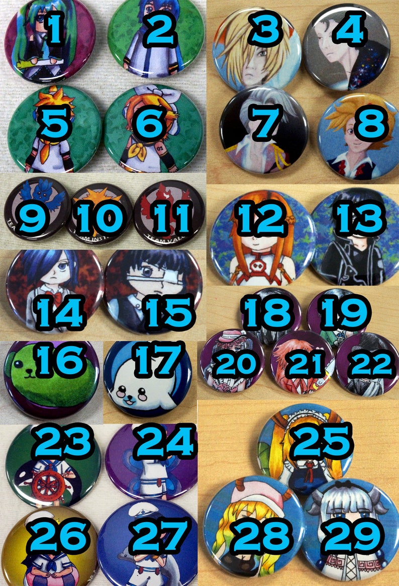 Assorted Cute Anime Button Pin Backs 1.5 Inch From Various - Etsy