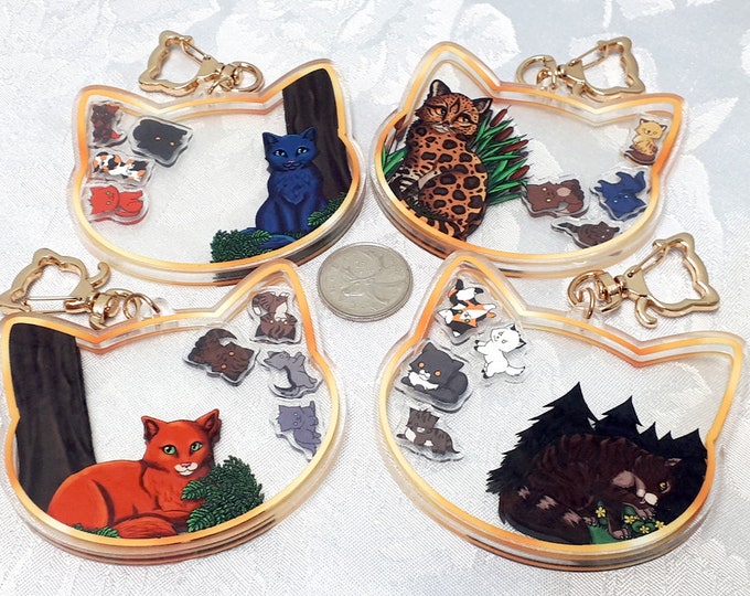 Warriors Cats Double Sided 2 Inch Acrylic Keychains or 65cm Necklace ...
