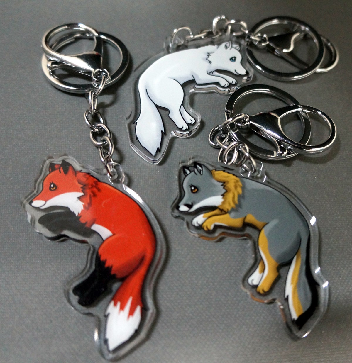Jumping Fox Clear Acrylic 2 inch Keychain or 65 cm Necklace | Etsy