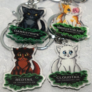 Warriors Cats Double Sided 2 Inch Acrylic Keychains or 65cm Necklace ...