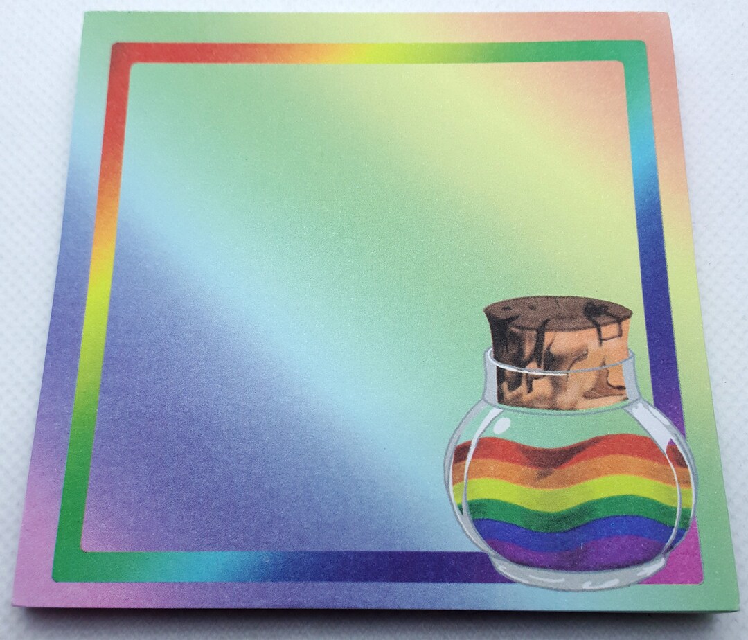 Rainbow Pride Bottle Potion Notepad Memo to Do List - Etsy