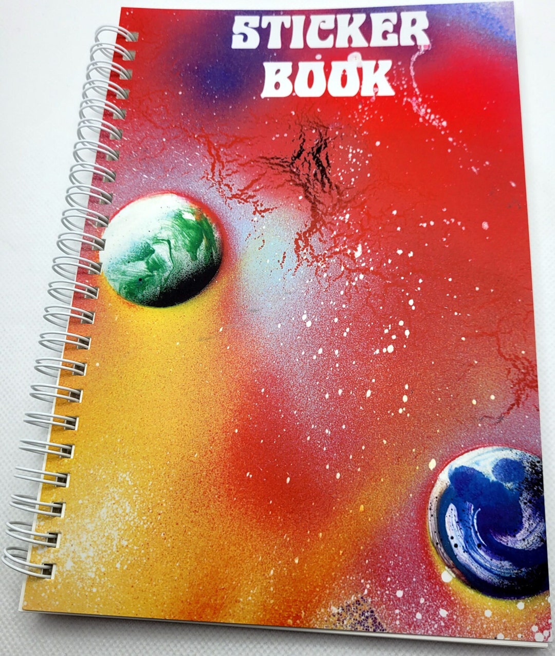 A5 Red Space and Planets Sticker Book - Coiled Bound - Soft Cover - Etsy