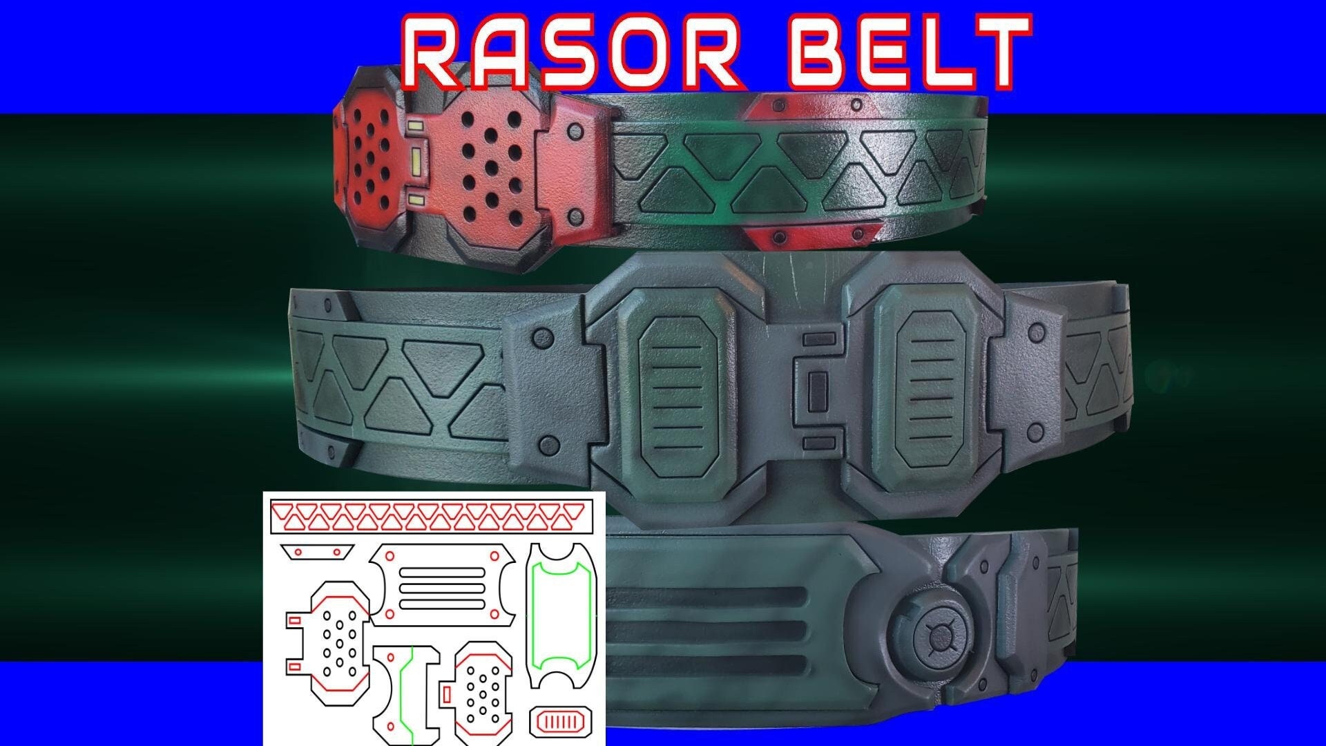 Razor Belt TEMPLATE | Etsy
