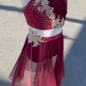 READY-TO-SHIP // Child Medium // Maroon and Gold Lyrical Costume - Etsy