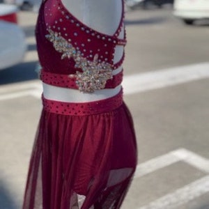 READY-TO-SHIP // Child Medium // Maroon and Gold Lyrical Costume - Etsy