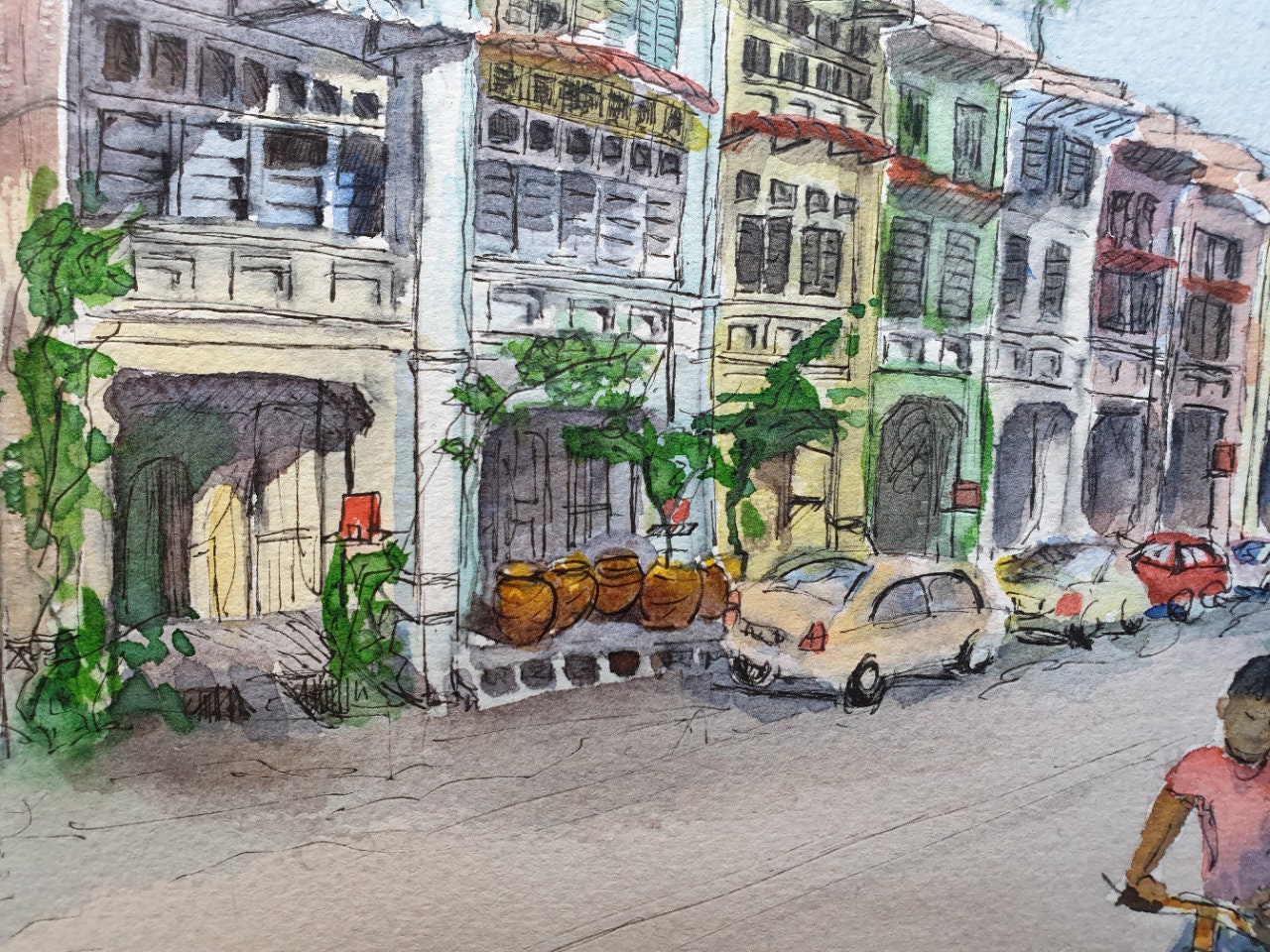 Penang, Malaysia Ink and Watercolour Painting - Etsy