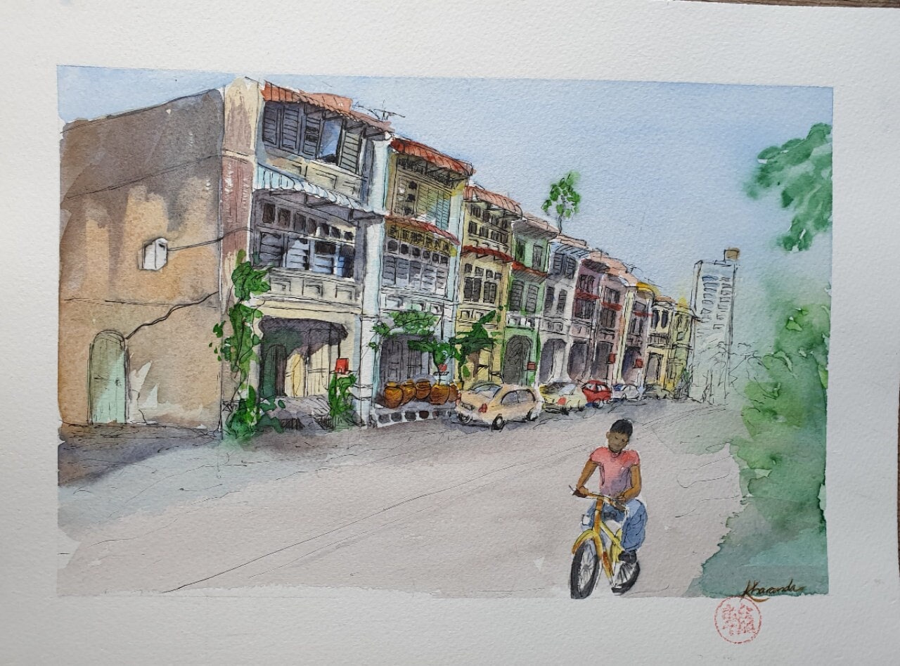 Penang, Malaysia Ink and Watercolour Painting - Etsy