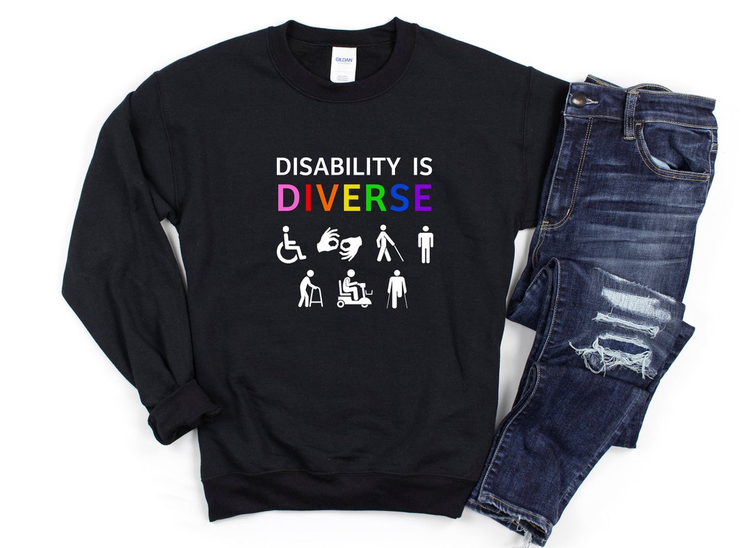 Disability is Diverse Rainbow/lgbt Pride Crewneck Sweatshirt ...