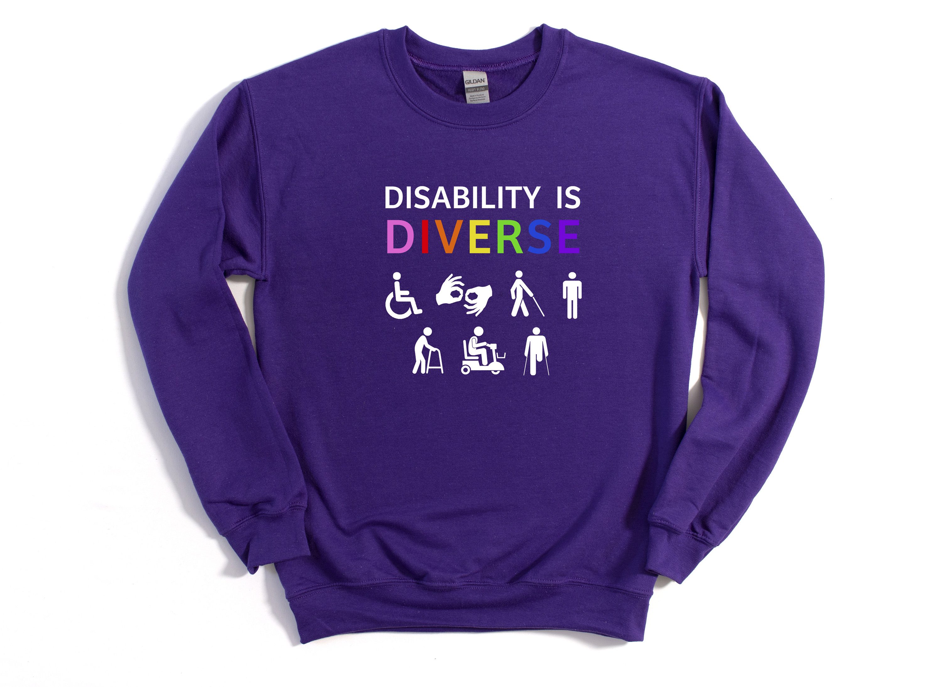 Disability is Diverse Rainbow/lgbt Pride Crewneck Sweatshirt ...