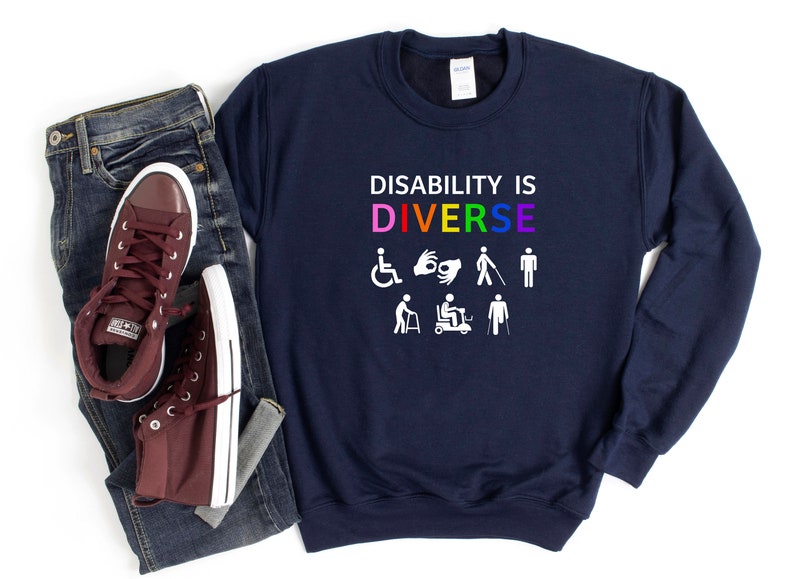 Disability is Diverse Rainbow/lgbt Pride Crewneck Sweatshirt ...