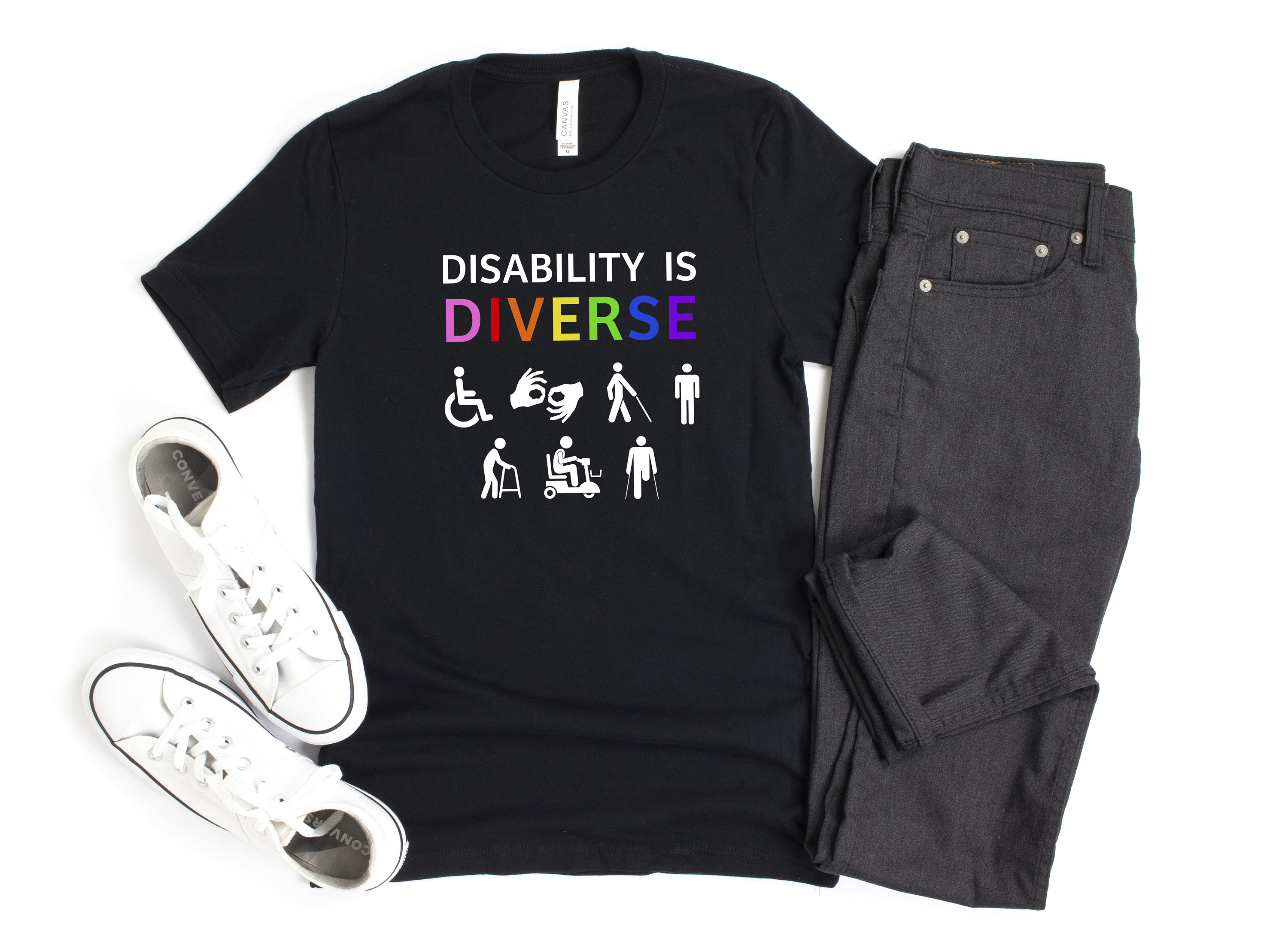 Disability is Diverse Rainbow/lgbt Pride T-shirt, Disability Pride ...