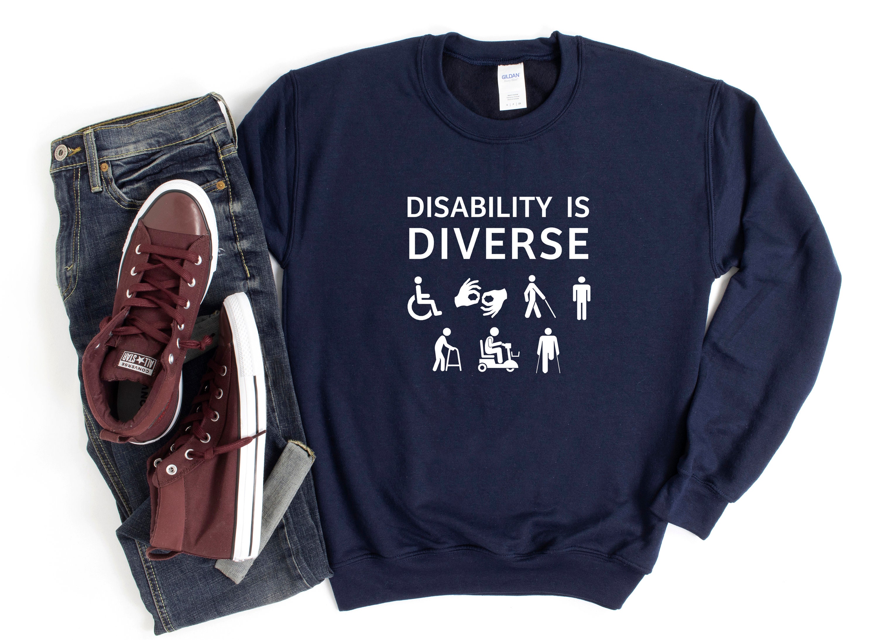 Disability is Diverse Crewneck Sweatshirt, Disability Pride, Disability ...