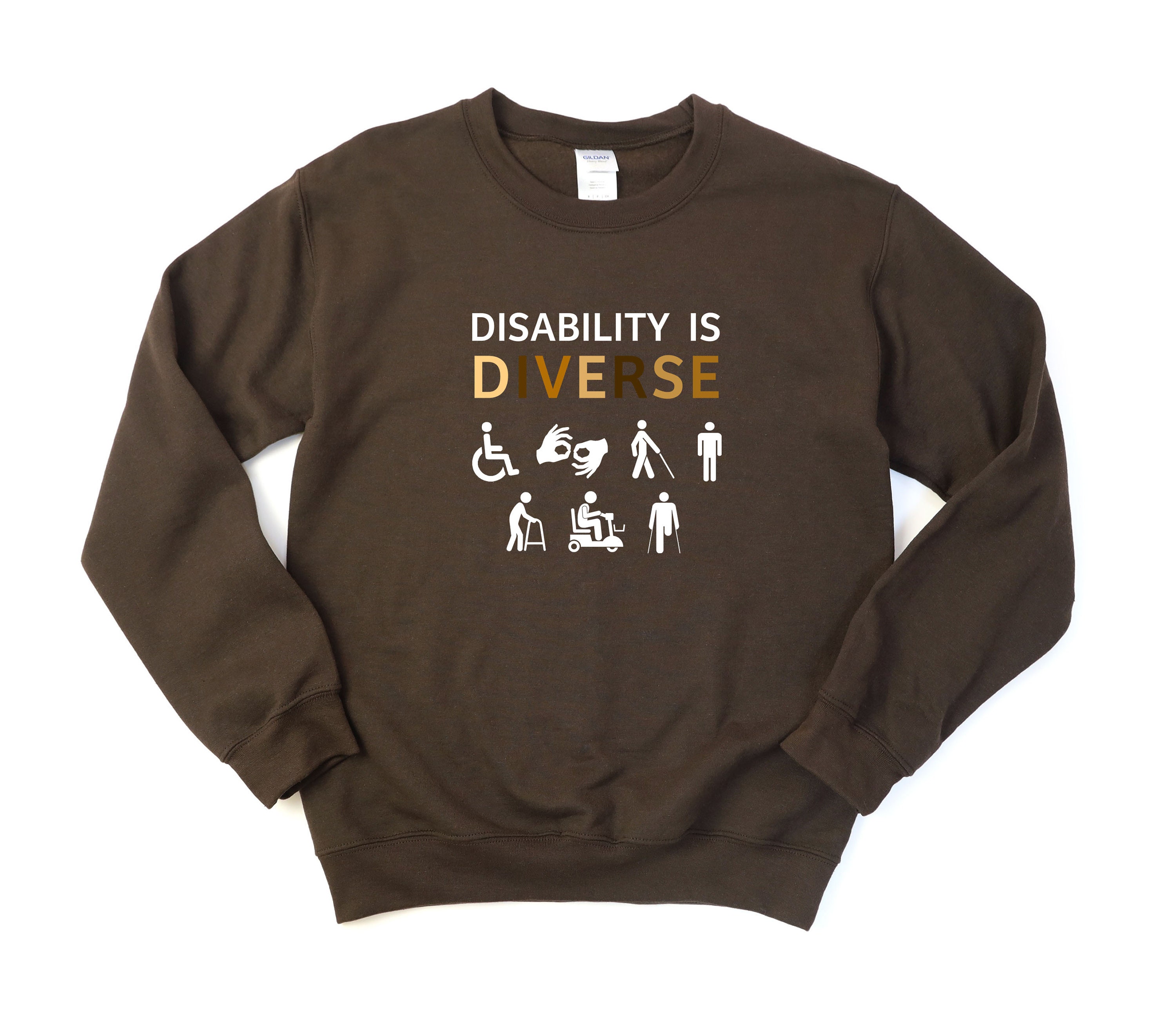 Disability is Diverse Skin Tones Crewneck Sweatshirt, Disability Pride ...