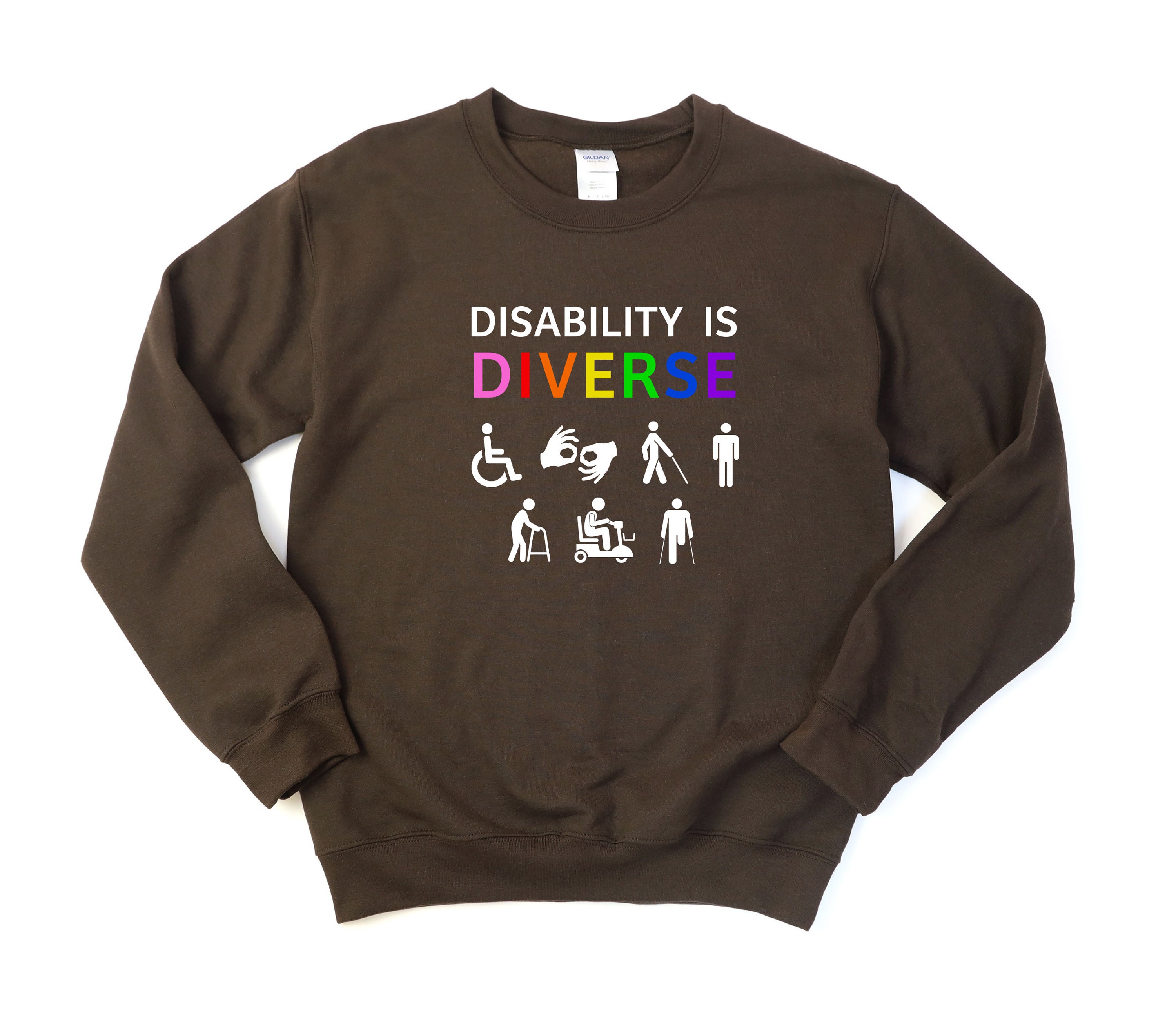 Disability is Diverse Rainbow/lgbt Pride Crewneck Sweatshirt ...