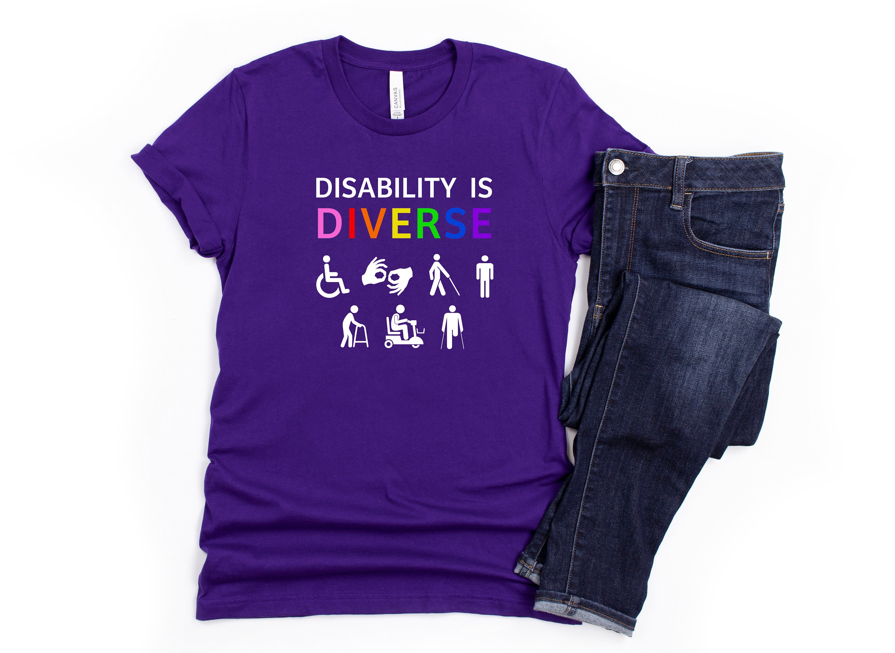 Disability is Diverse Rainbow/lgbt Pride T-shirt, Disability Pride ...