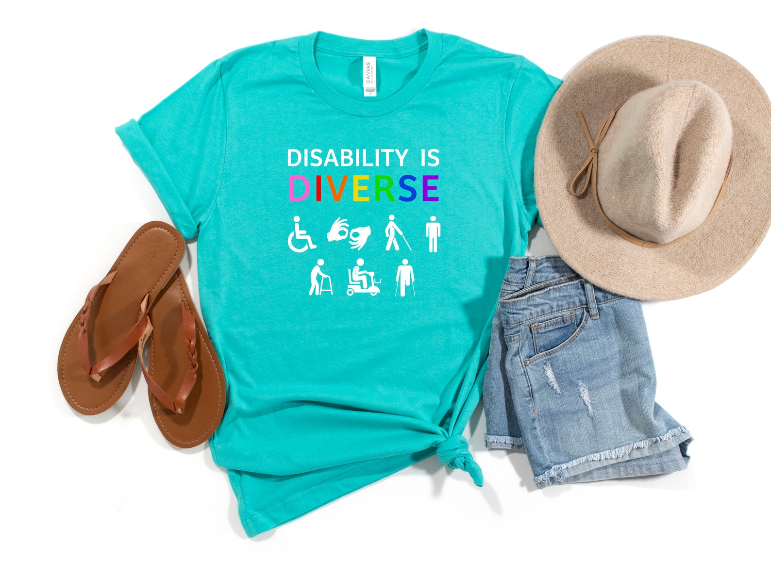 Disability is Diverse Rainbow/lgbt Pride T-shirt, Disability Pride ...