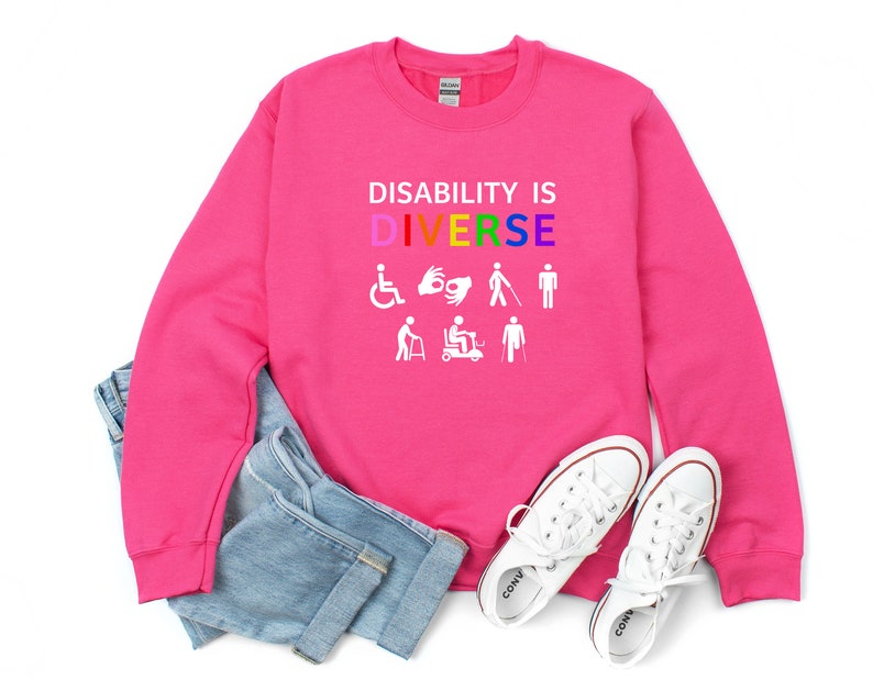 Disability is Diverse Rainbow/lgbt Pride Crewneck Sweatshirt ...