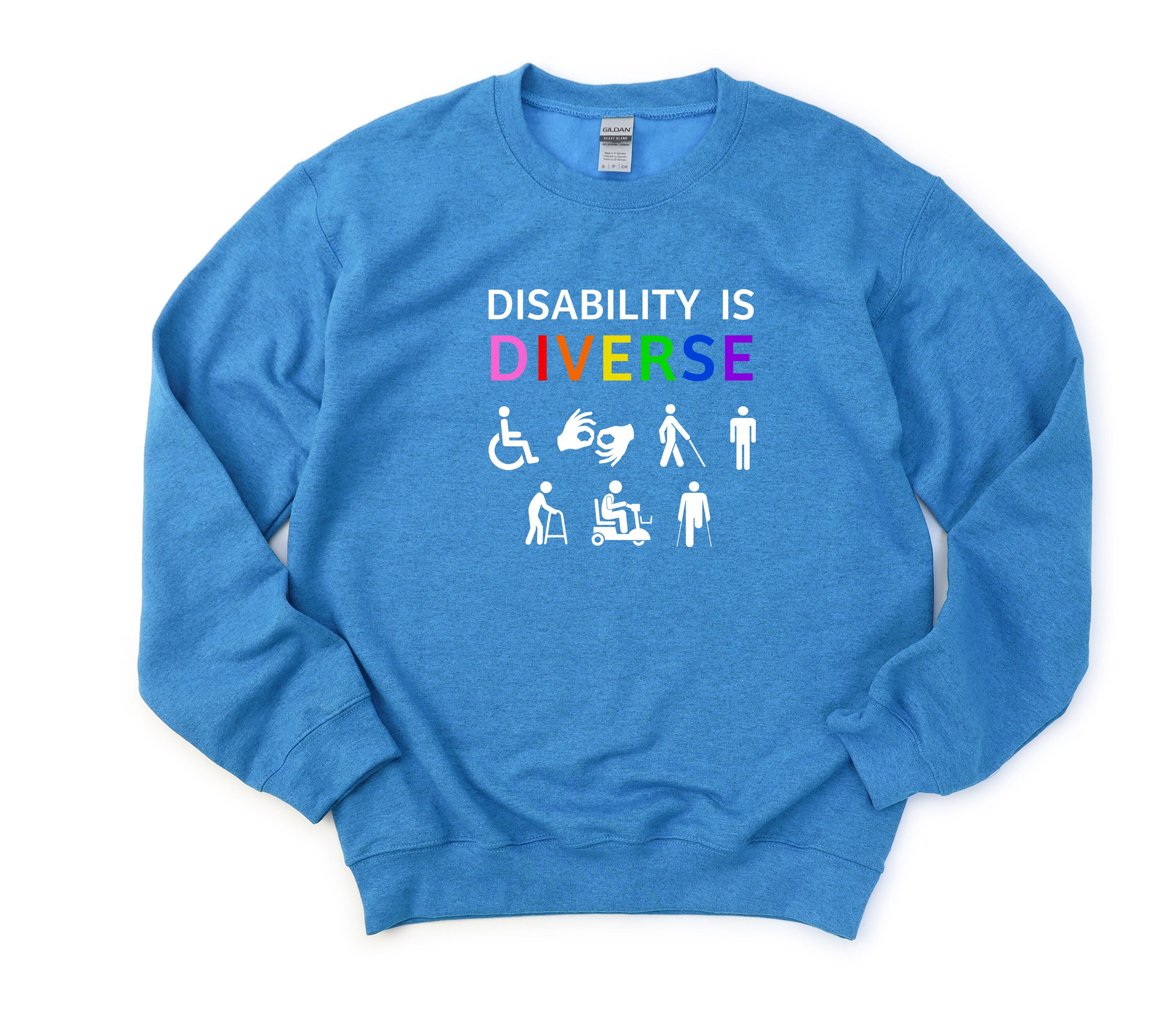 Disability is Diverse Rainbow/lgbt Pride Crewneck Sweatshirt ...