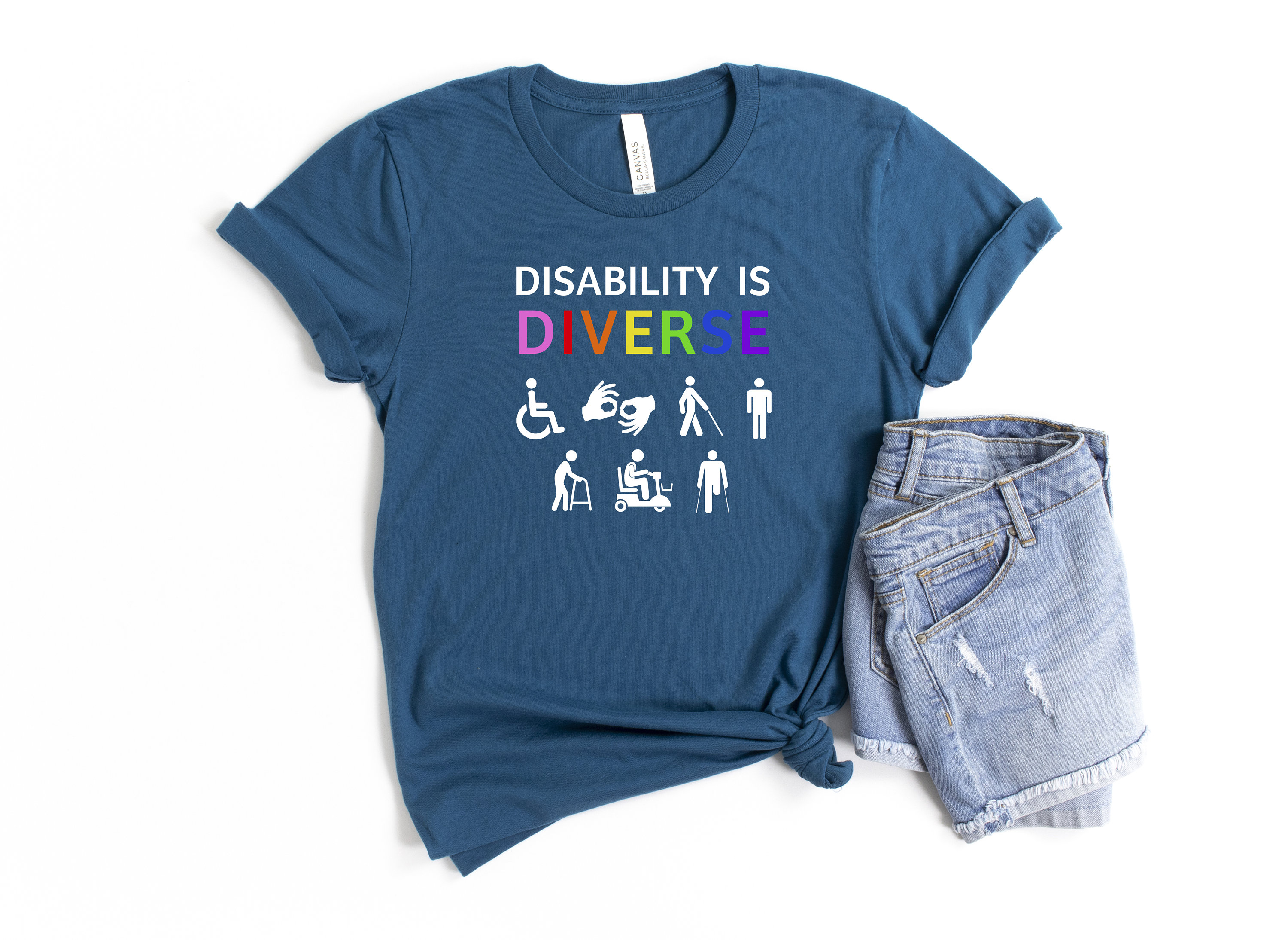 Disability is Diverse Rainbow/lgbt Pride T-shirt, Disability Pride ...