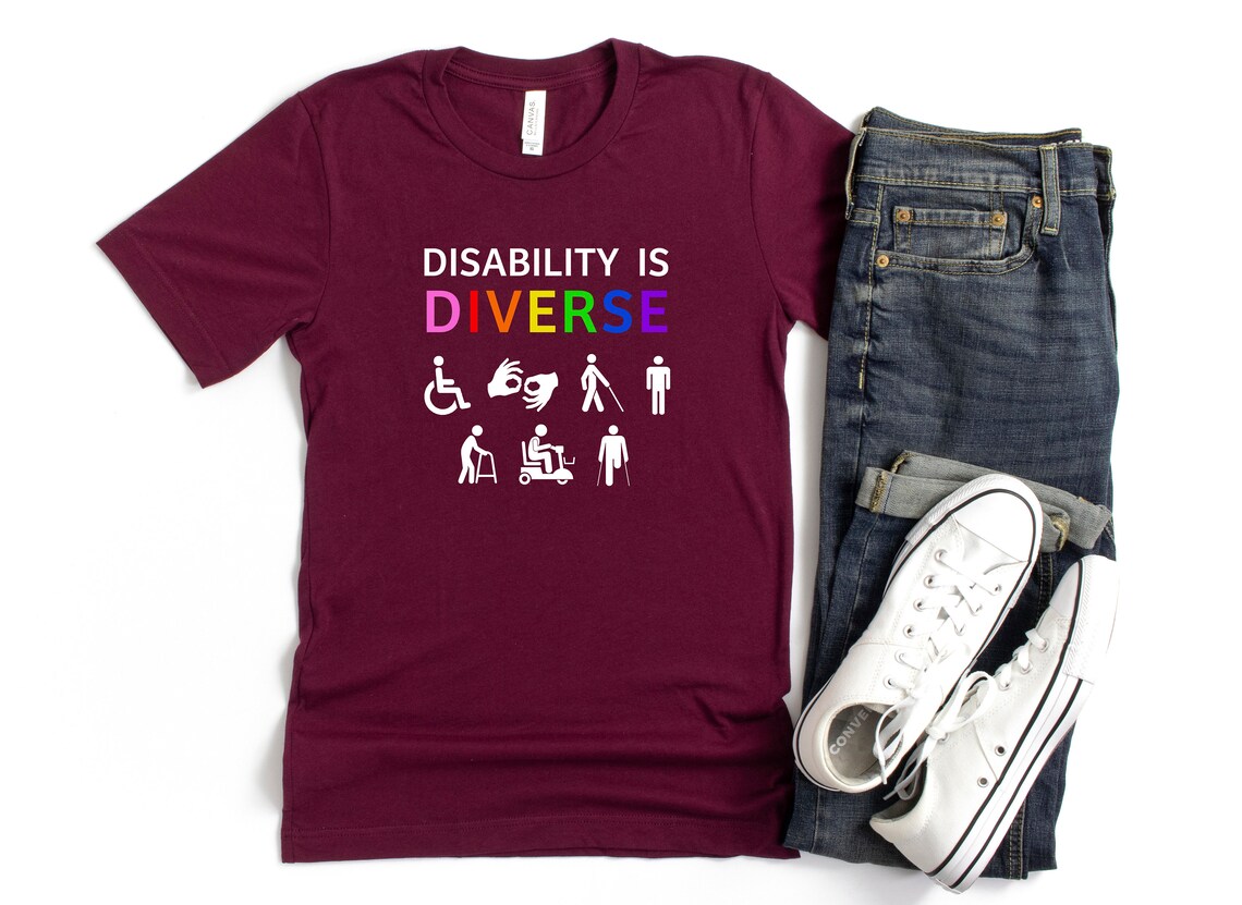 Disability is Diverse Rainbow/lgbt Pride T-shirt, Disability Pride ...