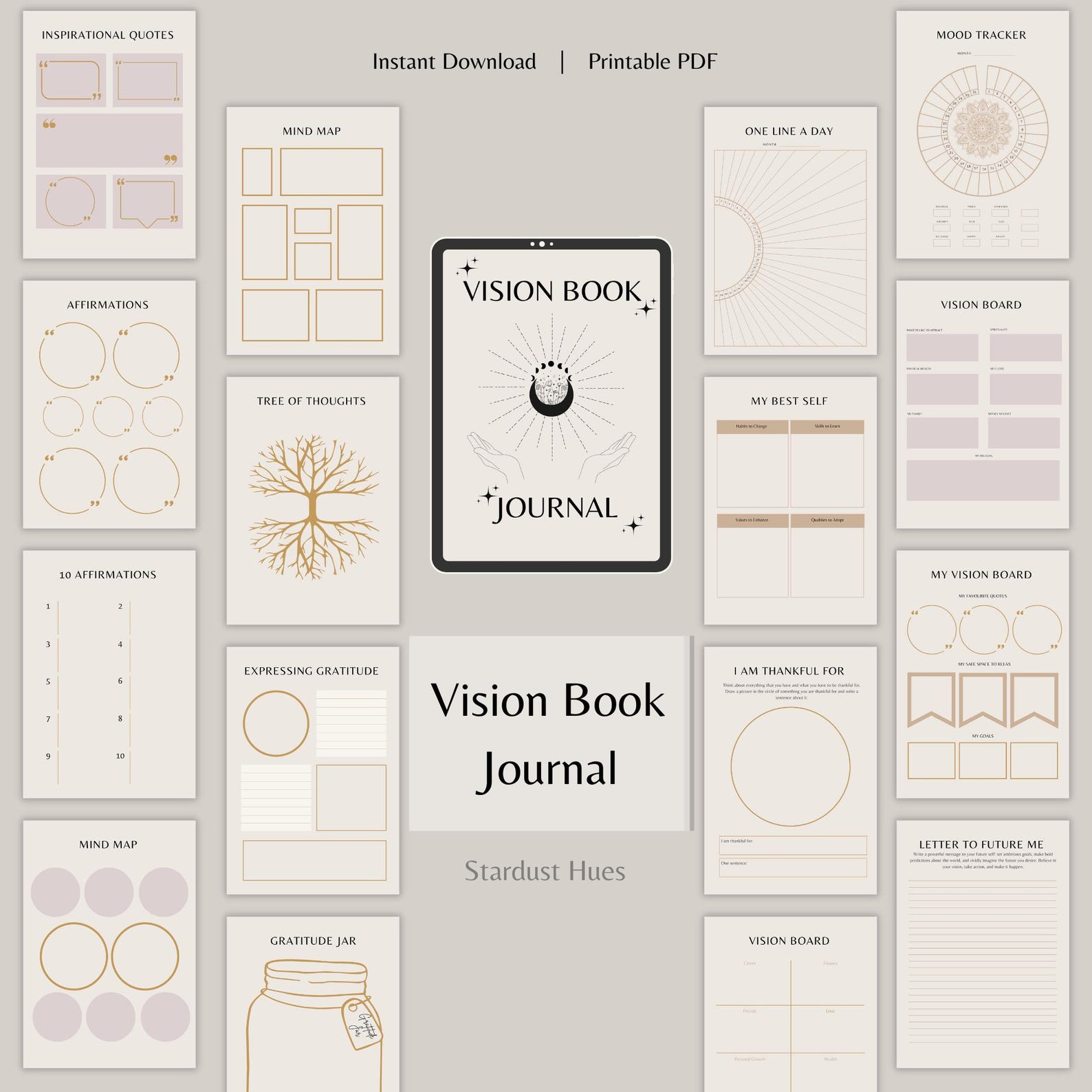 Printable Vision Book Journal: Manifestation Planner (PDF) - Etsy