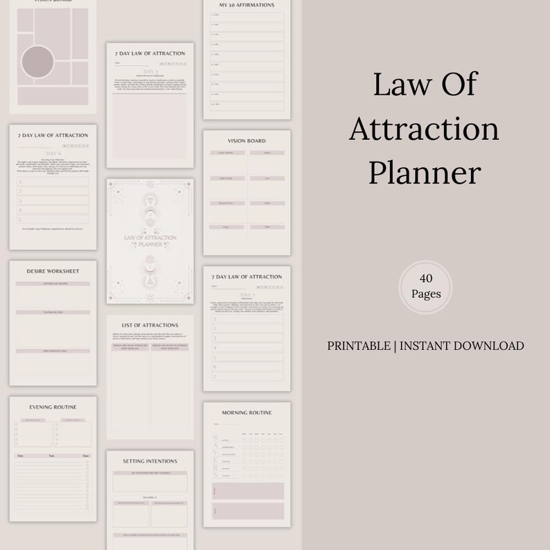 Law of Attraction Planner, Manifestation Journal, Goal-setting ...