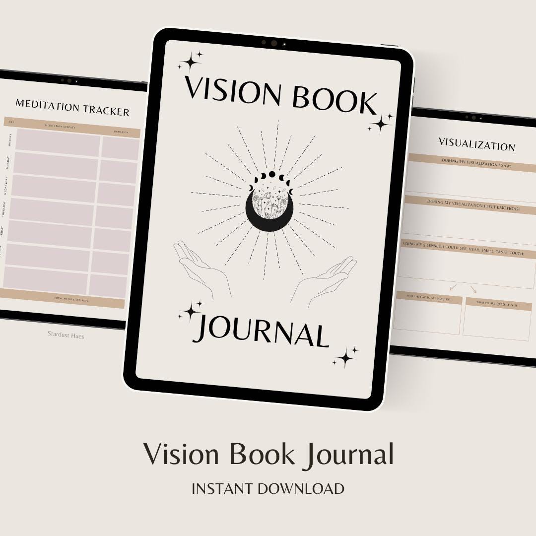 Printable Vision Book Journal: Manifestation Planner (PDF) - Etsy