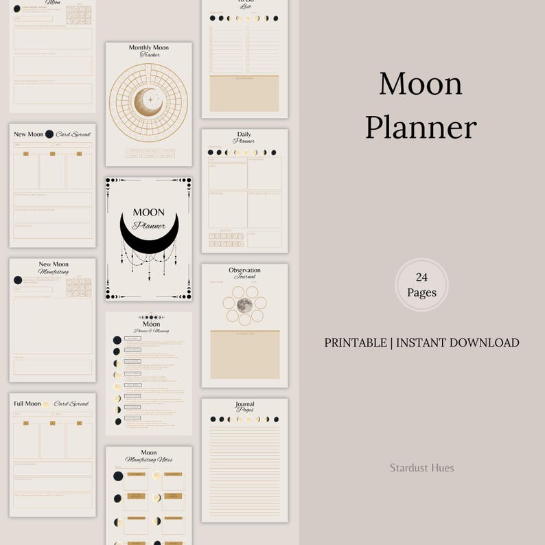 Moon Planner: Astrology Journal, Manifestation Guide (PDF) - Etsy