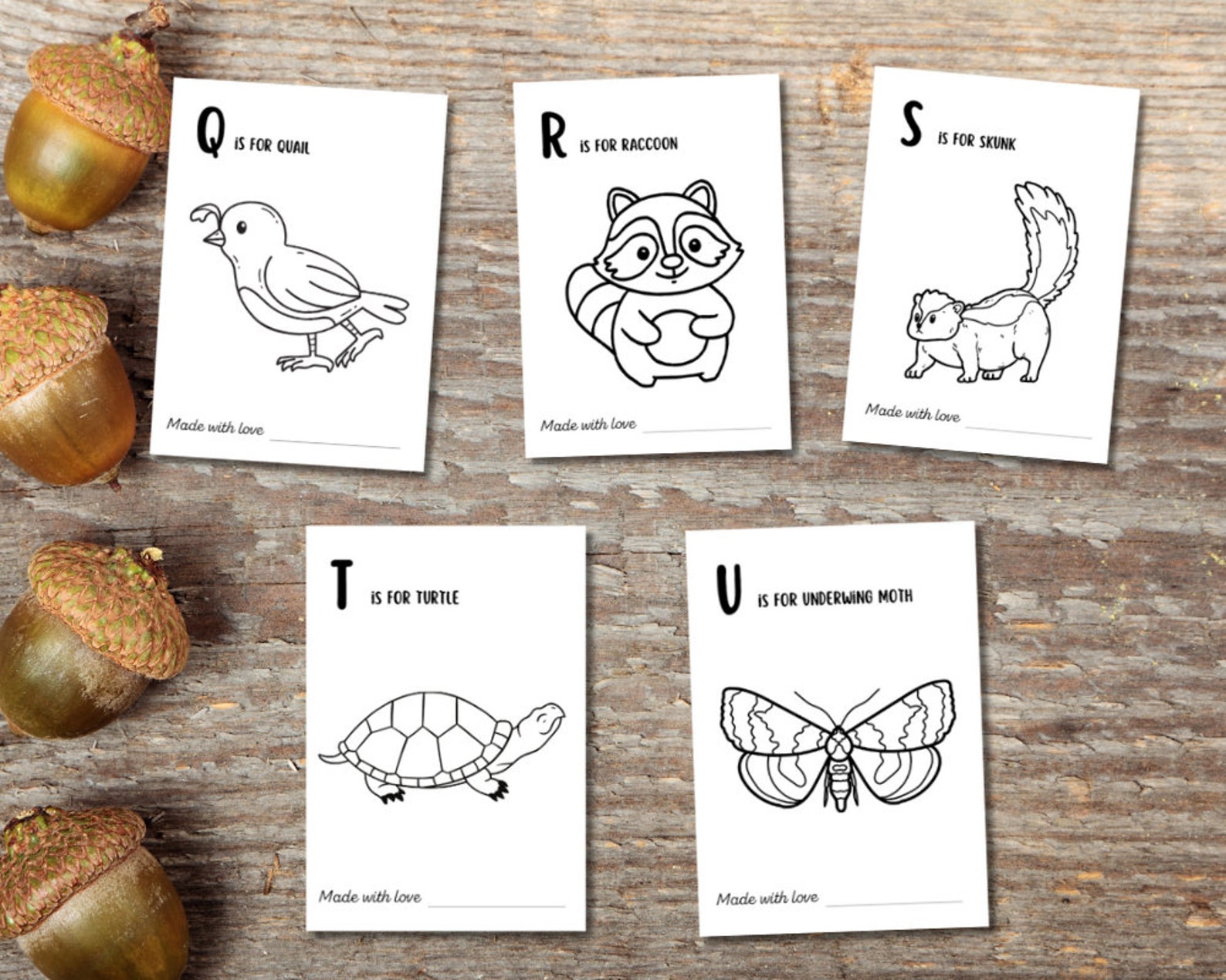 Woodland Animals ABC Colouring Book, Baby Shower Alphabet ABC Printable ...